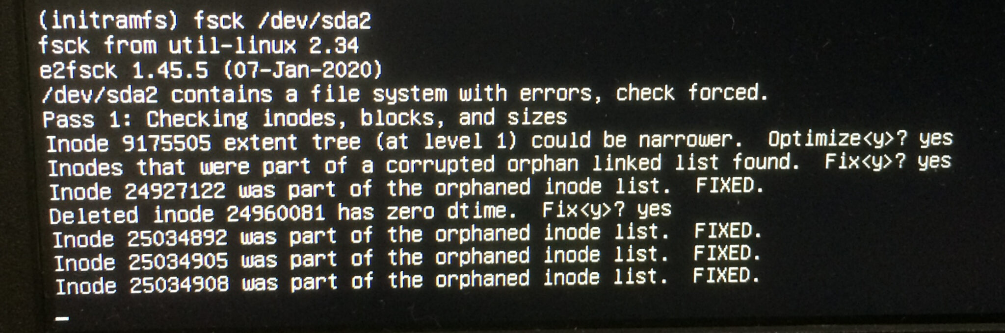 initramfs という表示が出てUbuntuが起動しない その時の対処方法 | ピーマンブラザーズの日常